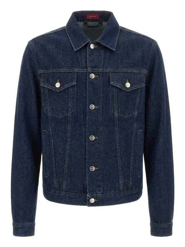 Gucci Denim Jacket With Logo Buttons - Black