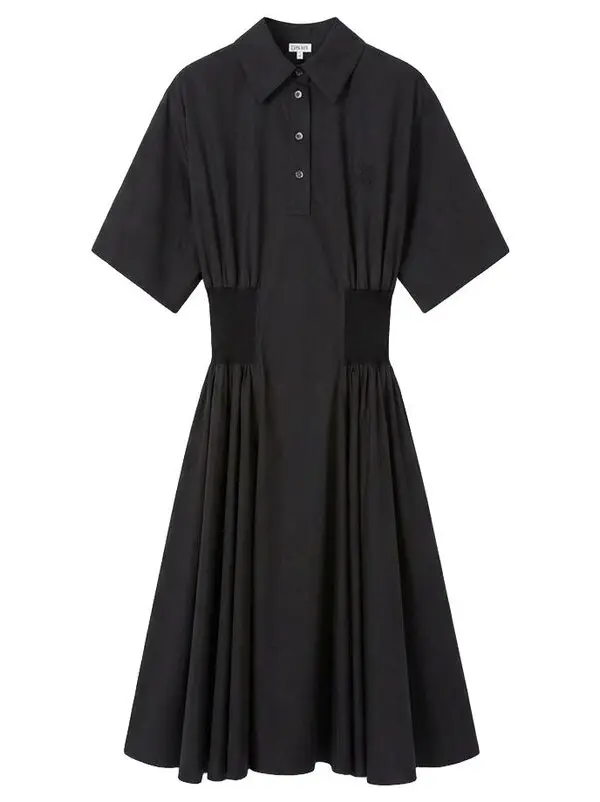 Loewe Short Sleeve Midi Dress - Black