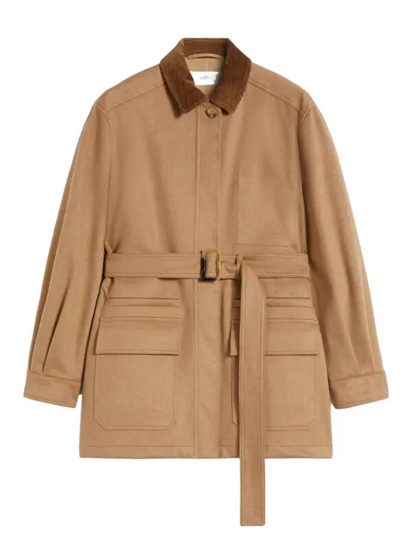 Max Mara Collared Belted Jacket - Camel