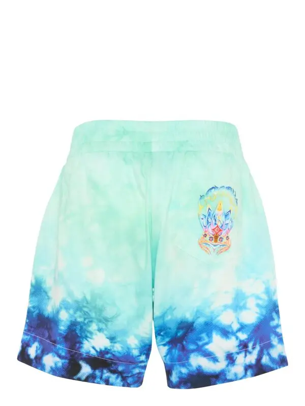 Casablanca Tie-dye Elastic Waistband Shorts - Blue