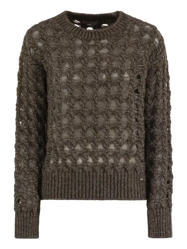 Herno Crew Neck Cut-out Sweater - Brown