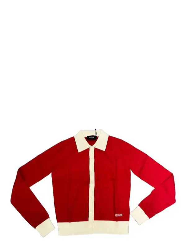We11Done Long-sleeved Knitted Cardigan With Lapels - Red