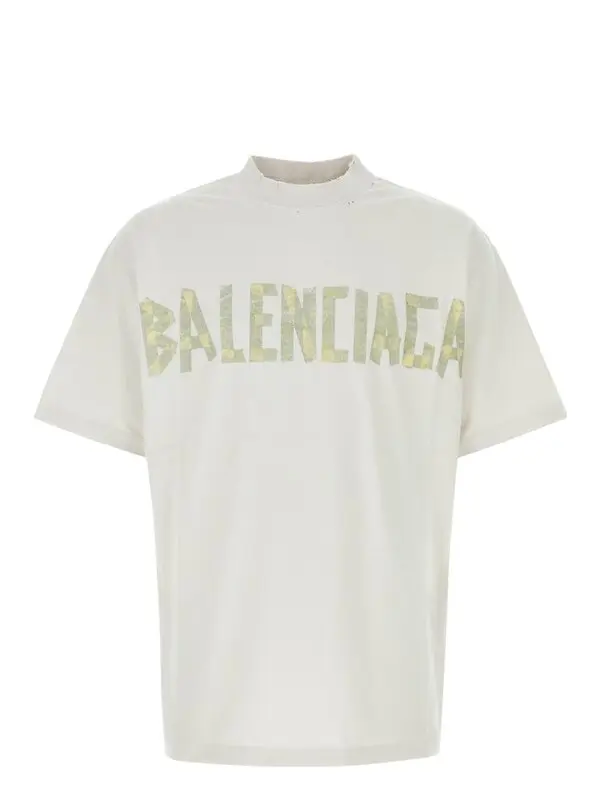 Balenciaga Tape Logo Crewneck T-shirt - White