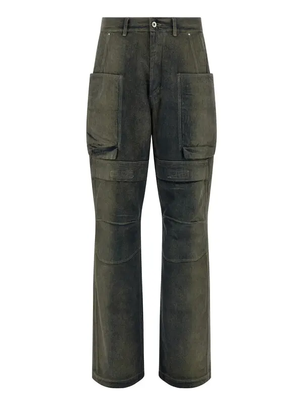 Rick Owens Belted Cargo Jeans - Black