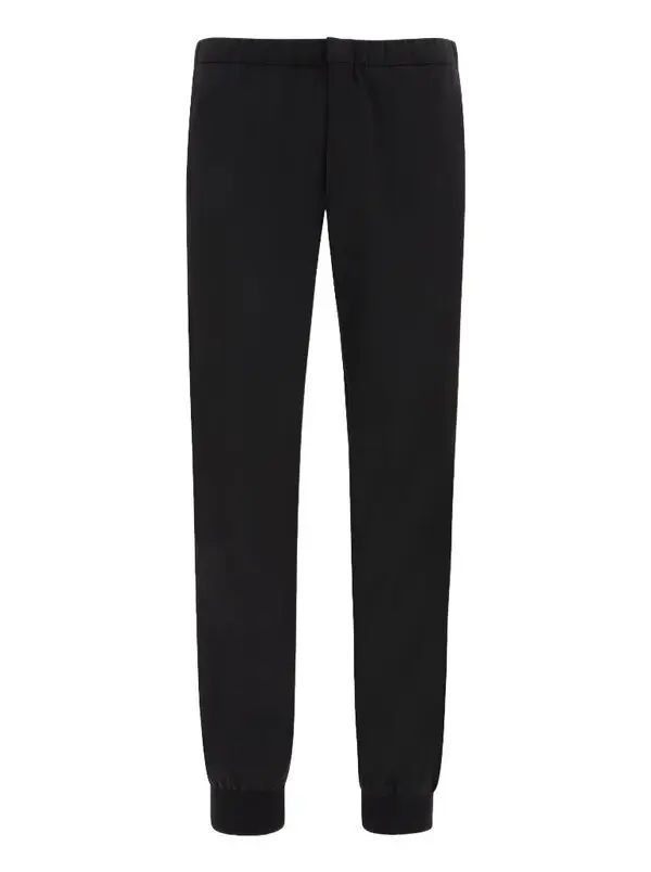Prada Logo Plaque Straight-leg Pants - Black