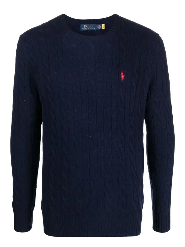 Polo Ralph Lauren Embroidered Cable-knit Jumper - Black