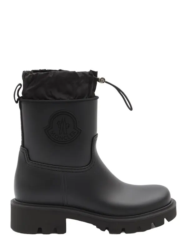 Moncler Kickstream Logo Patch Rain Boots - Black