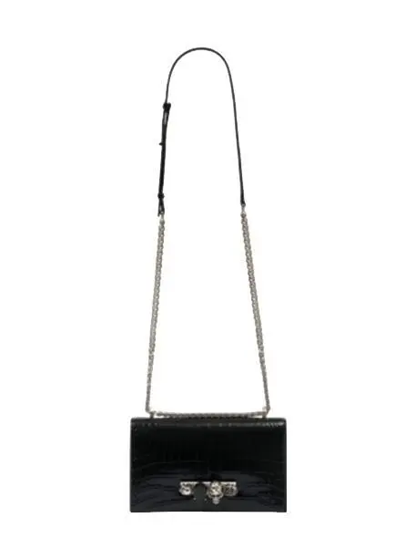 Alexander McQueen Jewelled Satchel Crossbody Bag - Black