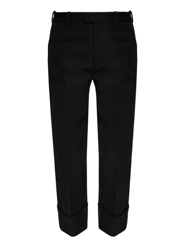 Bottega Veneta Pleated Front Cropped Trousers - Black