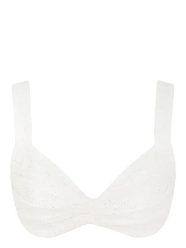 Zimmermann Embroidered Tie-front Top - Ivory