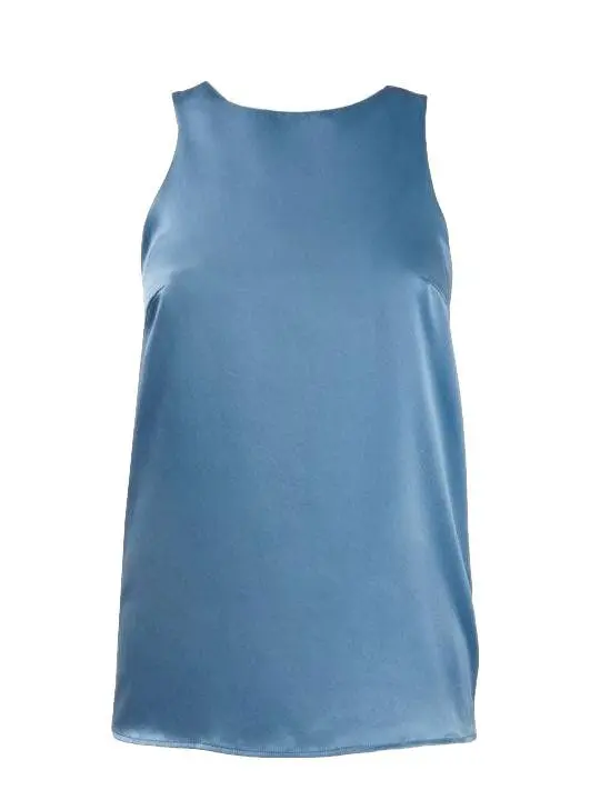 LOULOU STUDIO Sleeveless Vest With Twist Back Straps - Blue