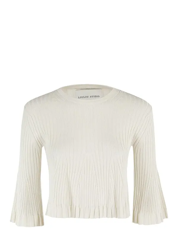 LOULOU STUDIO Ammi Ribbed Knitwear - White