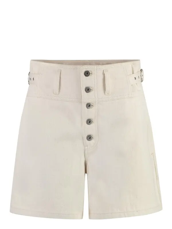 JIL SANDER Belt Loop Denim Shorts - White