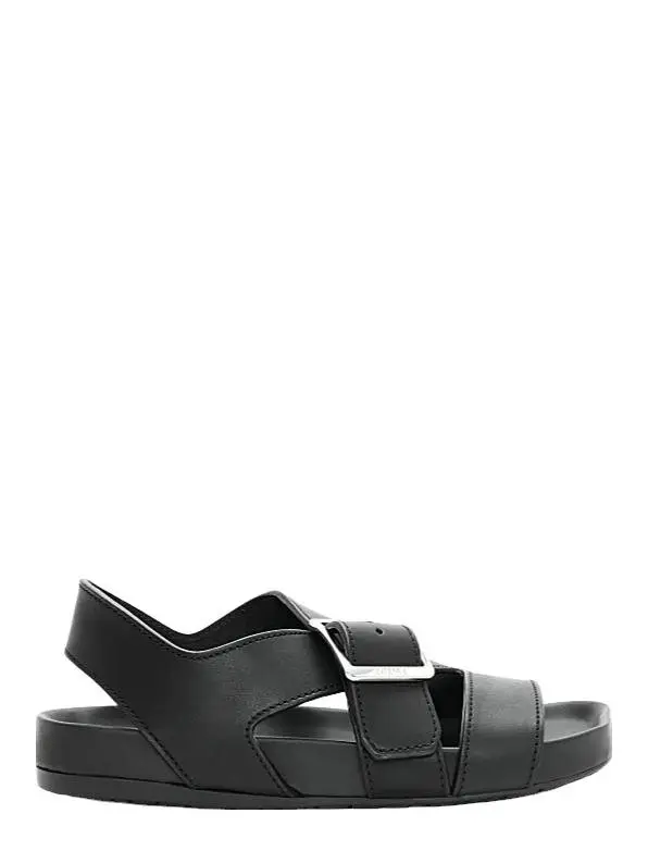 Loewe Ease Buckle Sandal In Vegetal Calfskin - Black