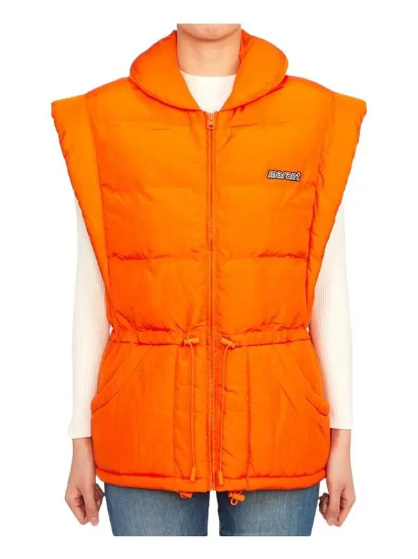Isabel Marant Étoile Sleeveless Puffer Vest With Logo Patch - Orange