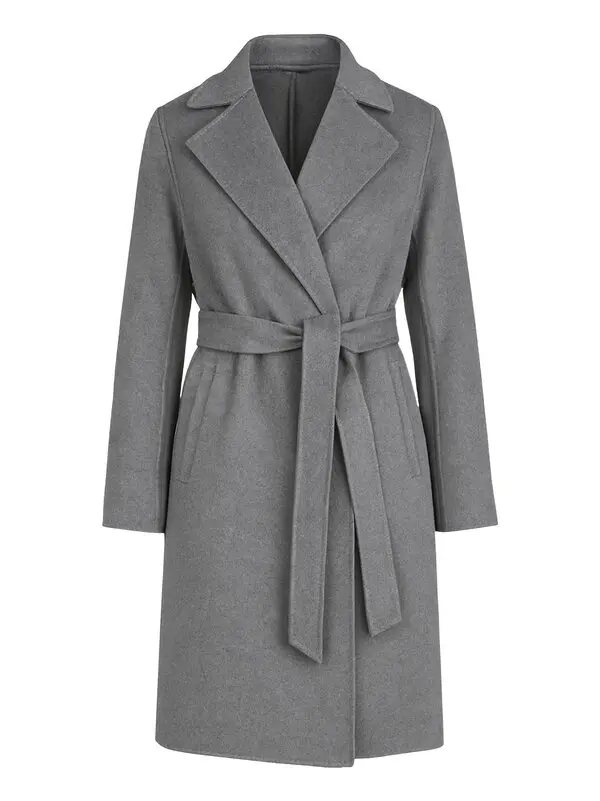 Max Mara Dravenna Belted Coat - Gray
