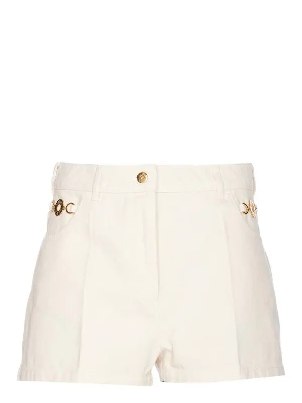 PATOU Embellished High-waist Shorts With Logo Detail - White