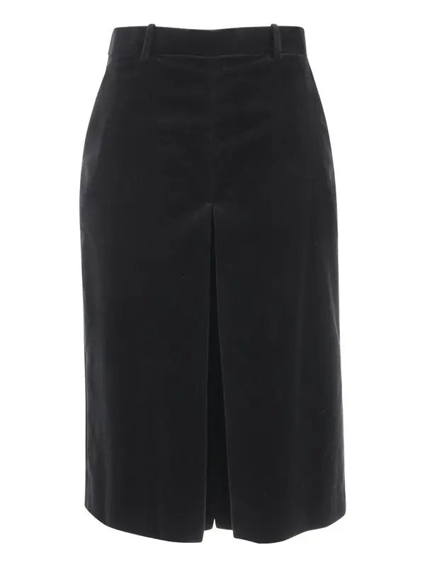 Saint Laurent Vintage Velour Midi Skirt - Black
