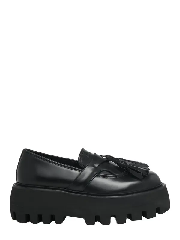 Alexander McQueen Sofa Platform Loafers With Tassel And Skull Charm - Black
