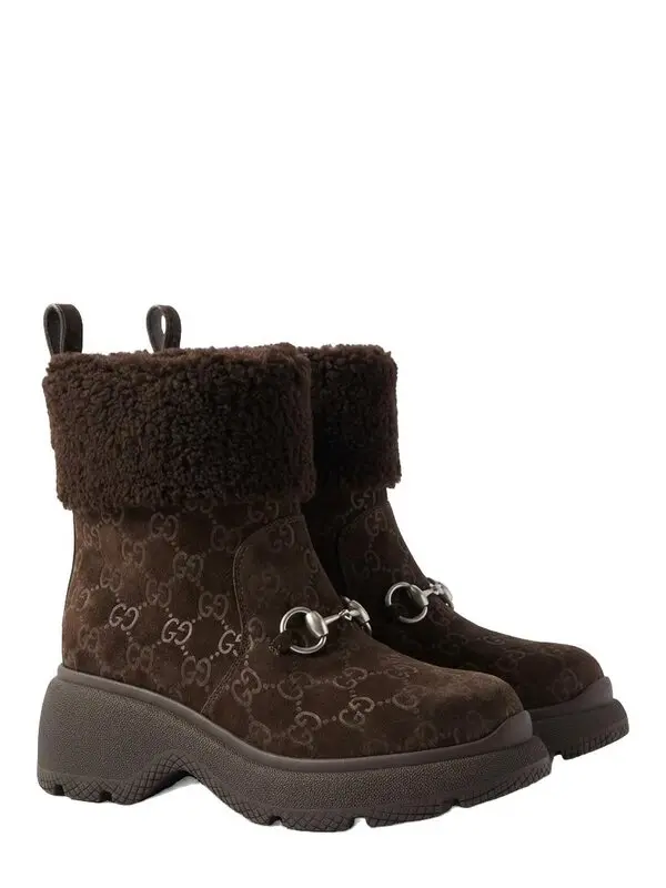 Gucci Ankle Boots With Horsebit Detailing - Dark Brown