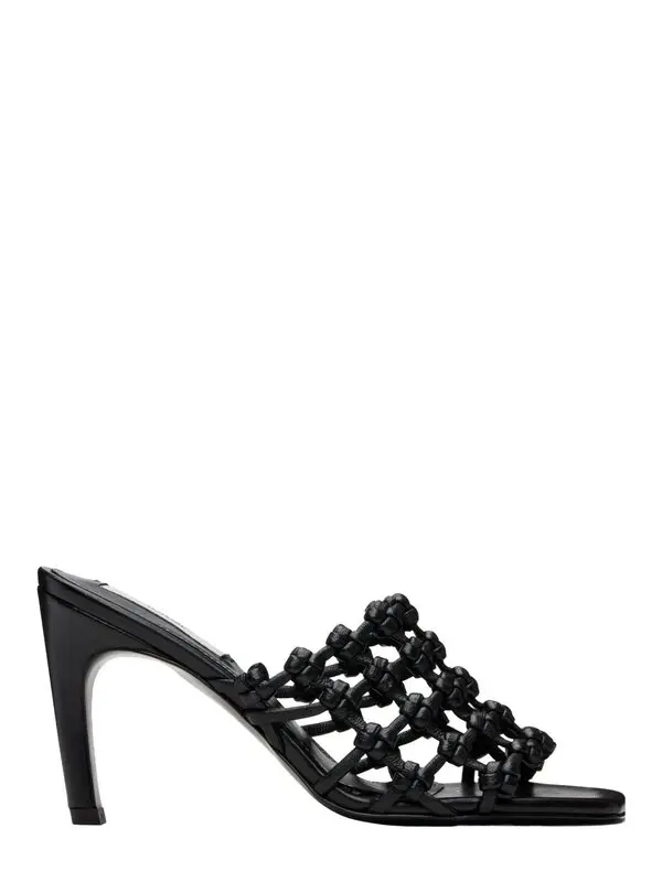 TOTEME 85mm Braided Leather Sandals - Black