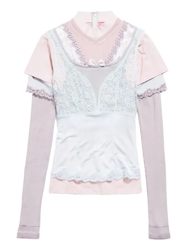 Balenciaga Layered Long Sleeve Top - Multi-color