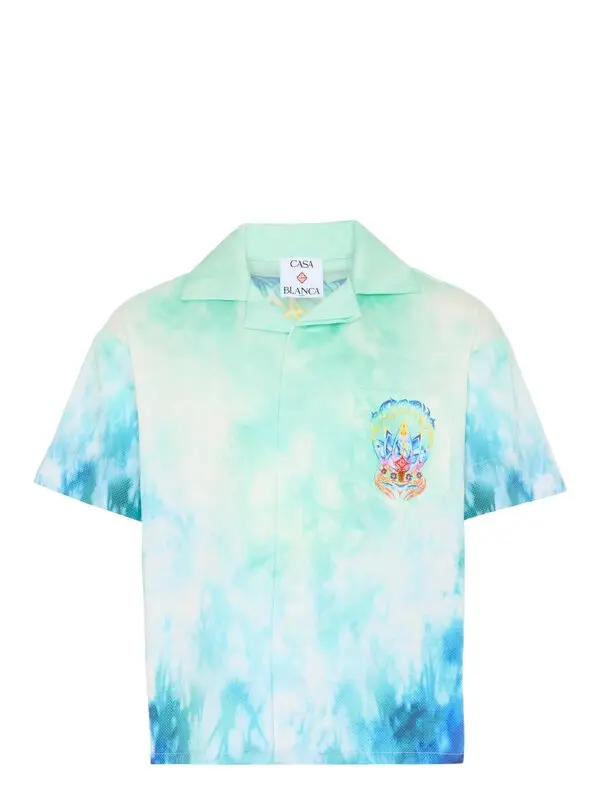 Casablanca Tie & Dye Short Sleeve Shirt - Blue