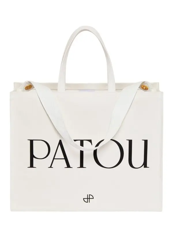 PATOU Logo Print Tote Bag - White