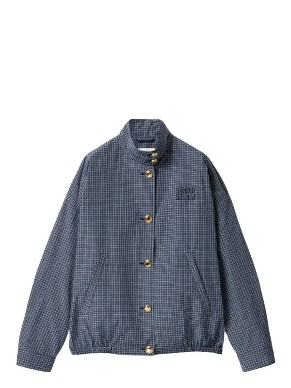 Miu Miu Checked Blouson Jacket - Navy Blue