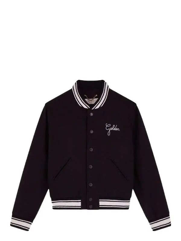 GOLDEN GOOSE Embroidered Baseball Jacket - Black