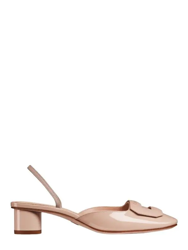 Dior Day Slingback Flat In Patent Leather - Pink