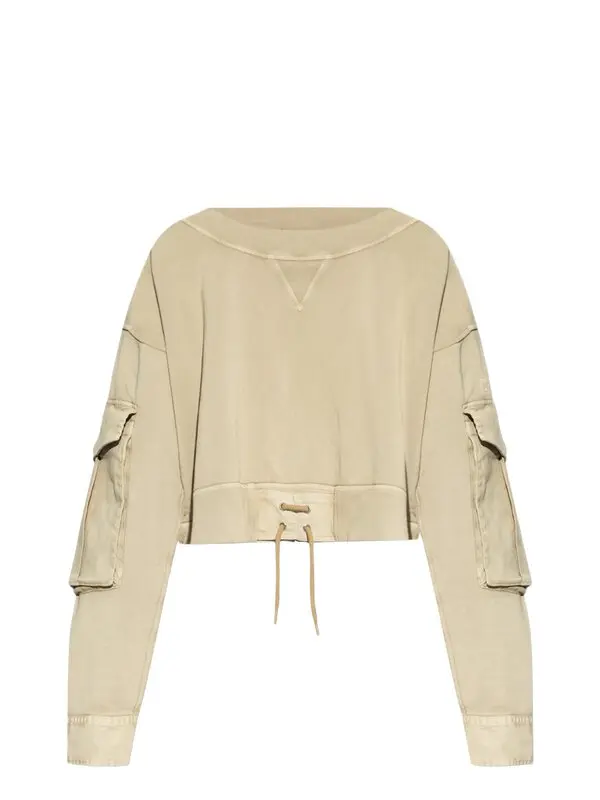 Dsquared2 Boat Neck Distressed Cargo Sweatshirt - Beige