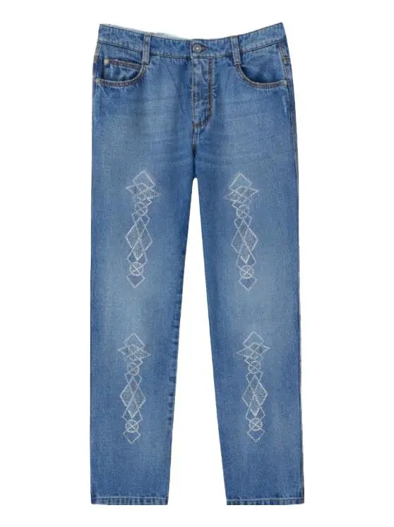 Ermanno Scervino Rhinestone Embellished Jeans - Blue