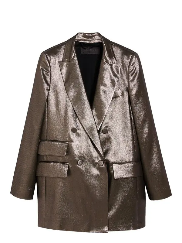 Max Mara Double-breasted Silk Jacket - Brown