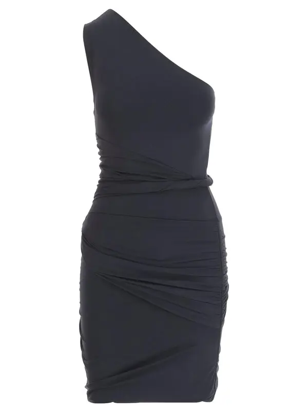 PATOU Asymmetrical One-shoulder Dress With Logo Detail - Black