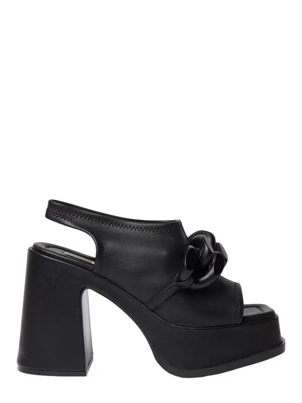 Stella McCartney Chain-linked Slip-on Heeled Sandals - Black