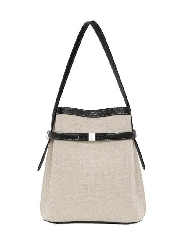 TOTEME Lettering Shoulder Bag - Nude