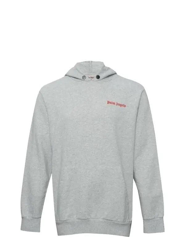 Palm Angels Logo Hooded Sweater - Gray