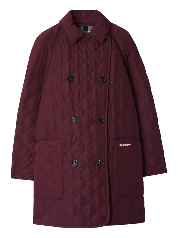 Burberry Quilted Double-breasted Coat - Deep Grape