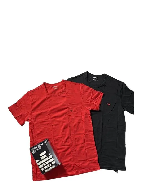 EA7 Logo Details Two T-shirts - Red