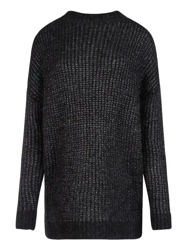 Saint Laurent Metallic Loose-knit Jumper - Black