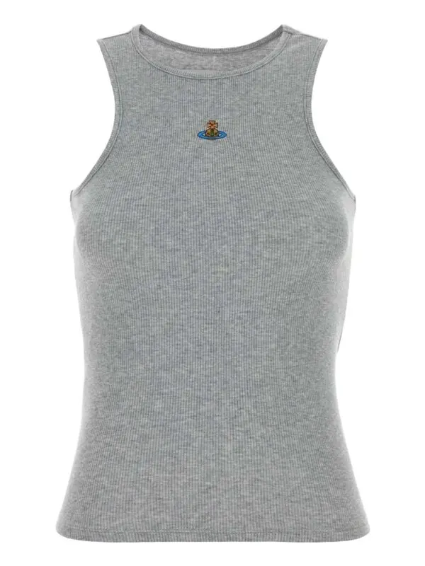 VIVIENNE WESTWOOD Orb Ribbed Tank Top - Grey