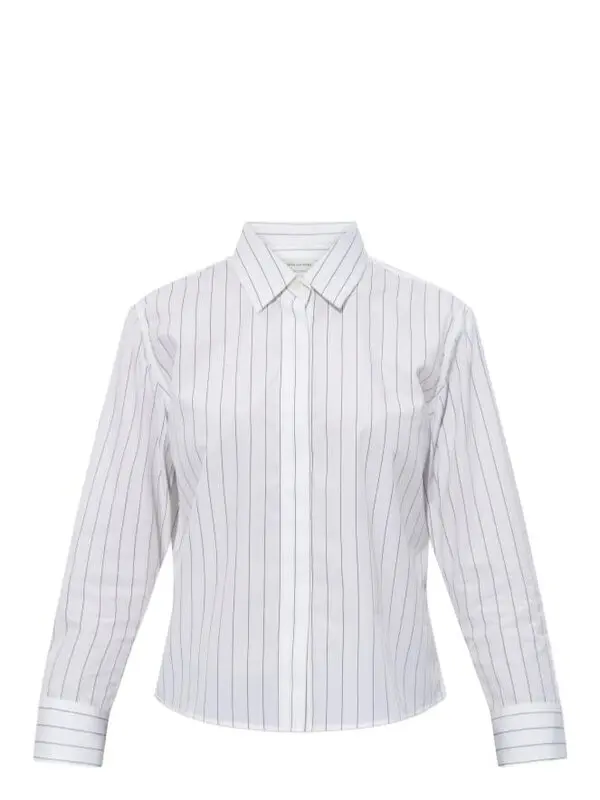 Dries Van Noten Pinstripe Cotton Shirt - White