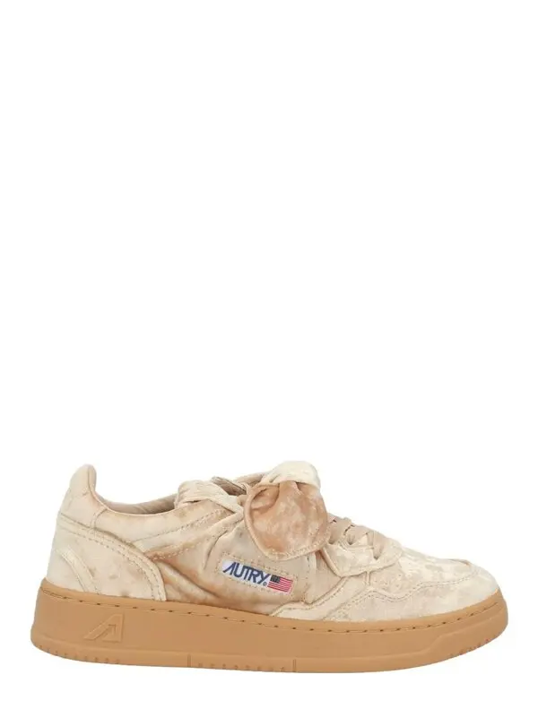AUTRY Medalist Velvet Bow Sneakers - Nude