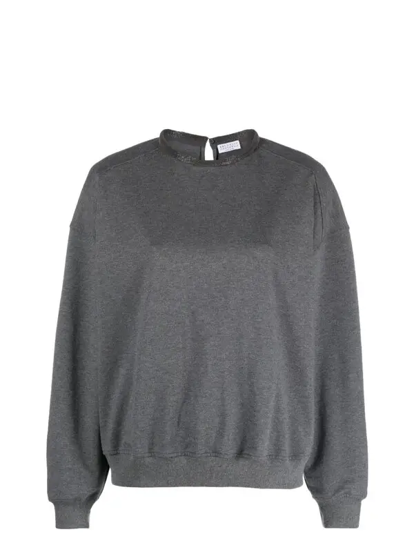 Brunello Cucinelli Monili Chain Crewneck Sweatshirt - Gray