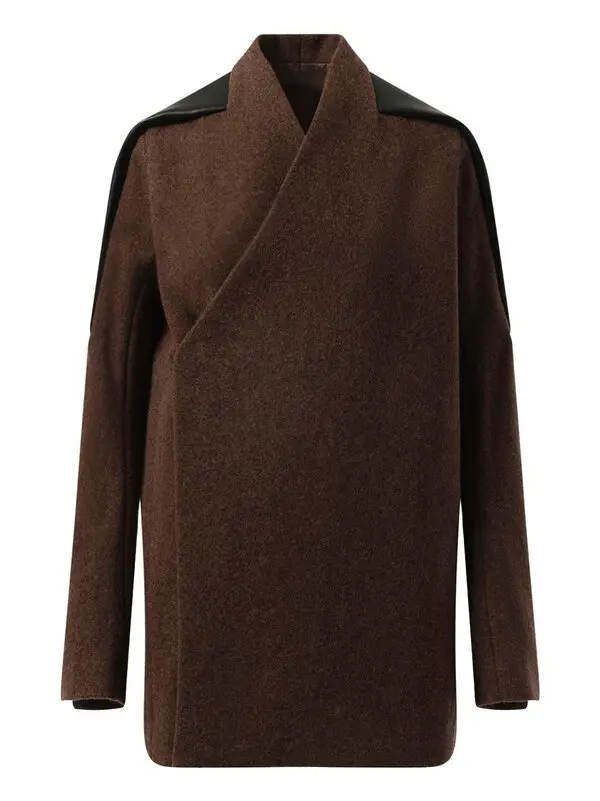 Rick Owens Officer Jacket With Slit Details - Brown/black/thulian