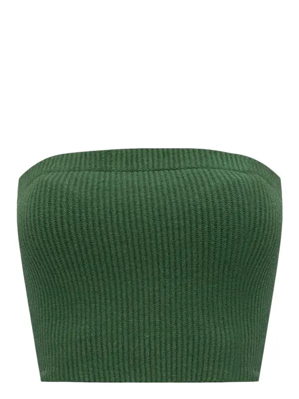 BY MALENE BIRGER Ribbed Knitted Tube Top - Green