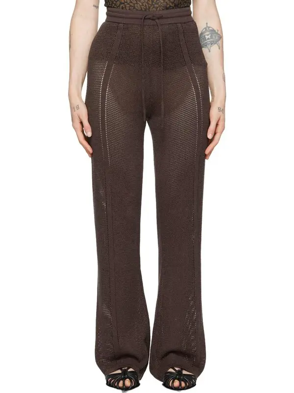 Nanushka Slim-cut Flared Knitted Trousers - Black