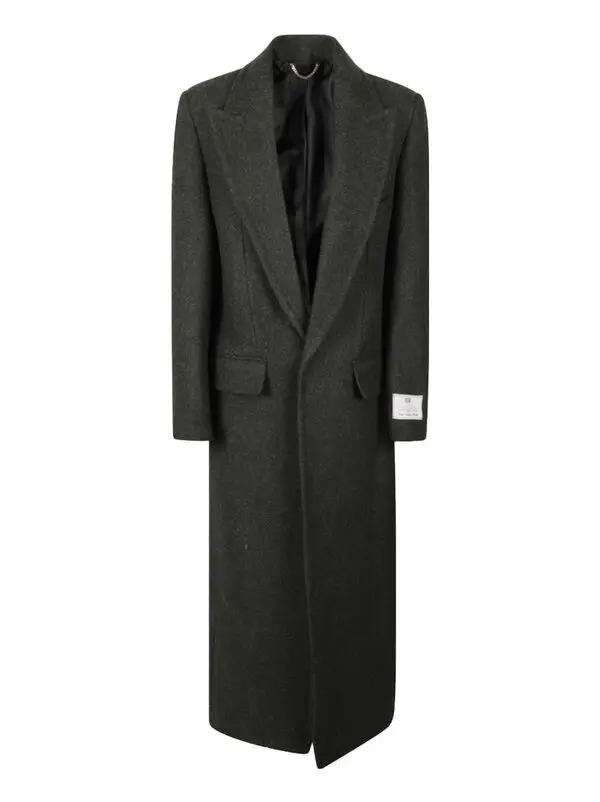 Victoria Beckham Single Breasted Mid-length Coat - Black