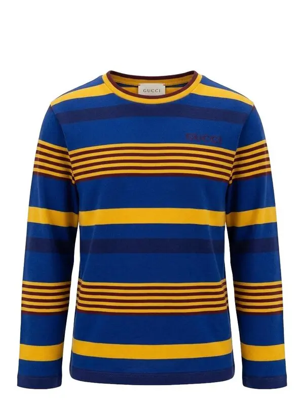 Gucci Striped Long Sleeve T-shirt - Blue